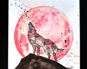 Geometric wolf | Etsy