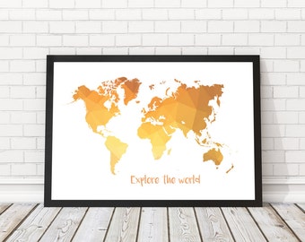 Abstract world map | Etsy