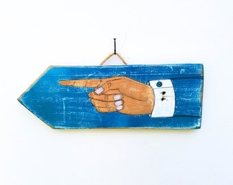 Finger pointing sign | Etsy