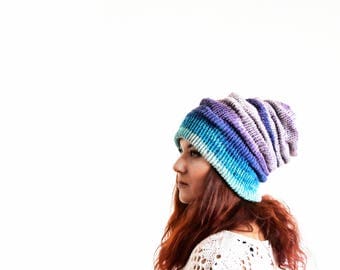 Blue slouchy beanie | Etsy