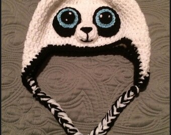 Items similar to Crocheted Panda Hat on Etsy