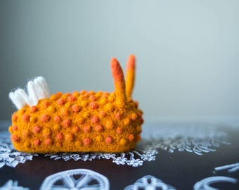 wool needle felt nudibranchs sea slugs and by WoolCreature on Etsy