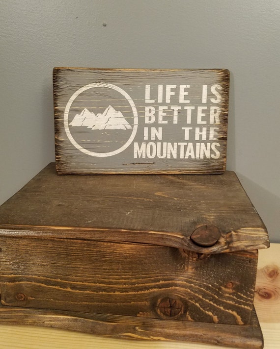 Life is Better in the Mountains 7.25 x 12 circle with trees