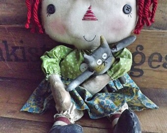 Primitive cloth doll | Etsy