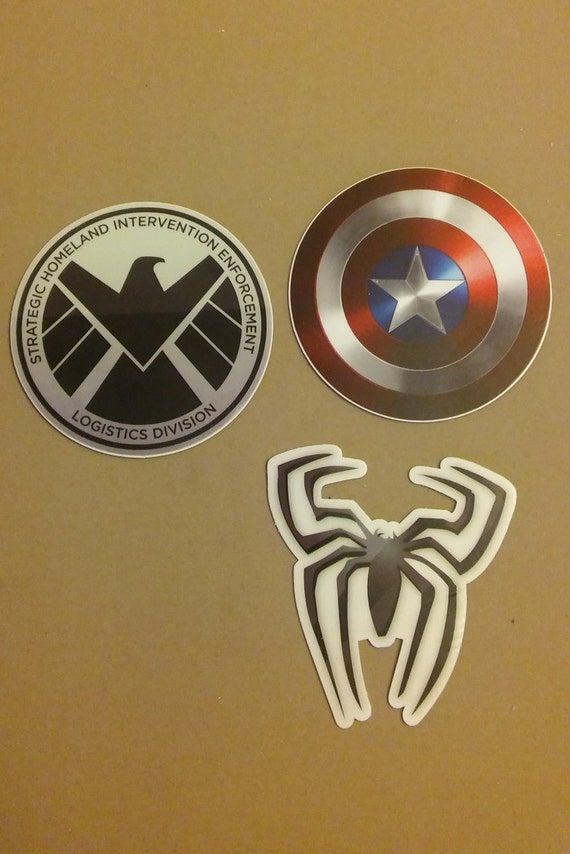 Items similar to Marvel - Captain America Shield, SHIELD logo, black ...