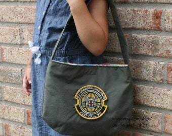 Custom flight suit diaper bags and purses by OurDelightfulChild