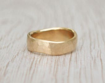 Rustic gold rings | Etsy