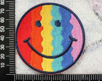 Rainbow smiley face | Etsy