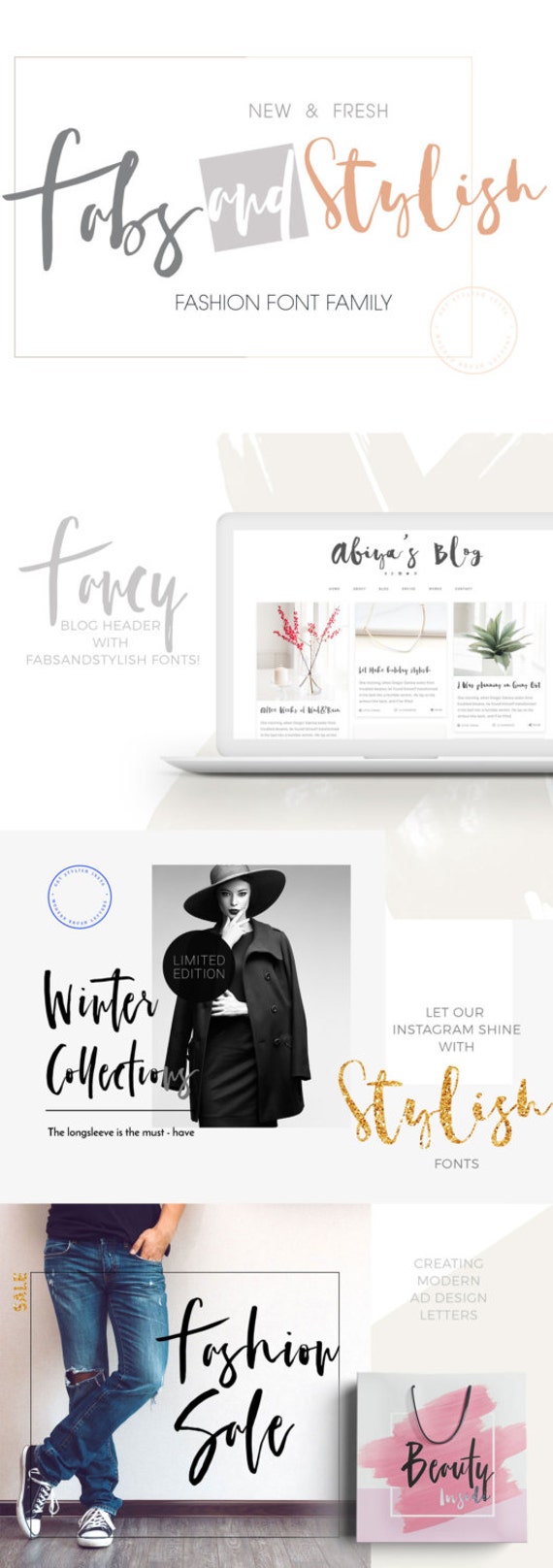 Fabs and Stylish Font Family Digital Fonts Download