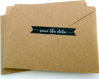 Save the date label | Etsy