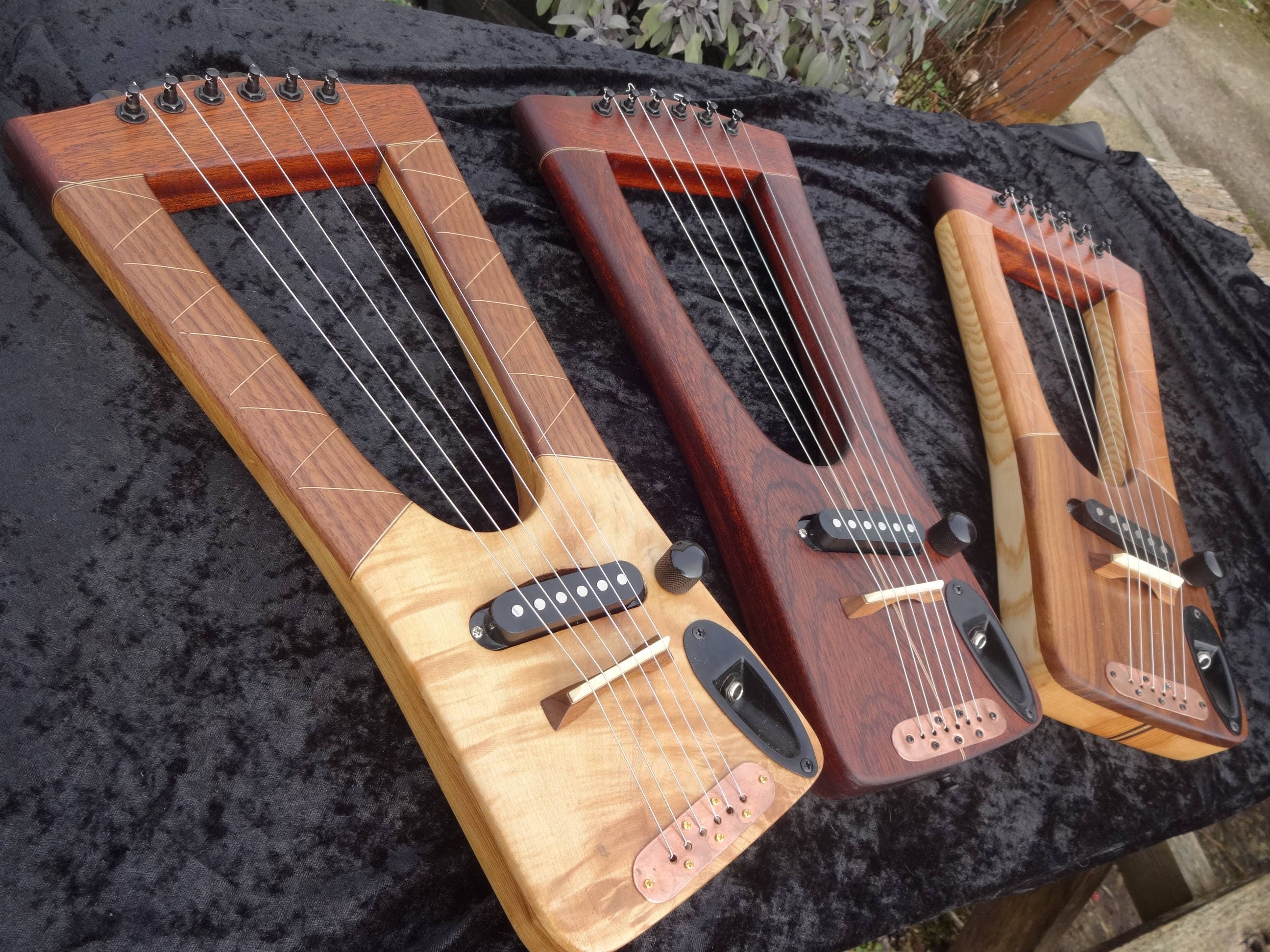 ukulele/saxon electric lyre unique instrument hand made from
