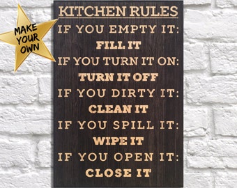 Kitchen rules | Etsy