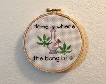 Weed cross stitch | Etsy