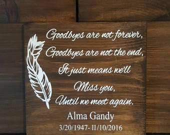 Memory table sign | Etsy