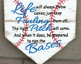 Baseball Name Plate Sign Personalized Vinyl Wall Decal
