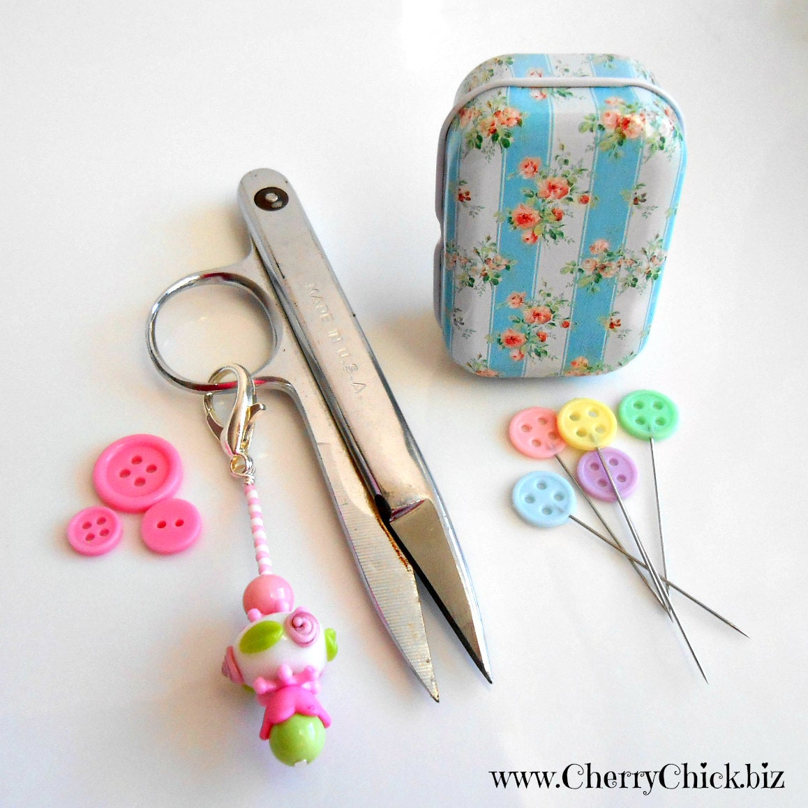 Button Sewing Pins Pins in Tins Decorative Sewing Pins