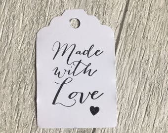 Made with love tags | Etsy