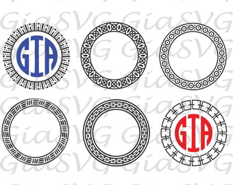 Circle frame svg | Etsy