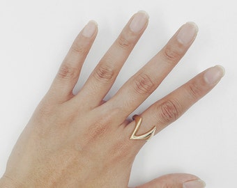 V shape ring | Etsy