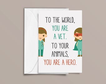 Vet thank you card | Etsy