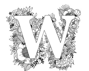 Letter w monogram | Etsy