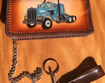 Leather biker wallet | Etsy