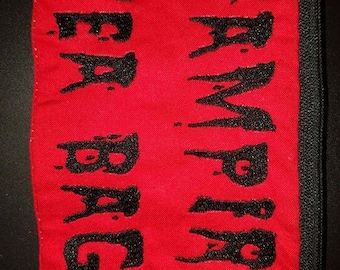 Vampire Tea Bags Tampon & Maxi Pad Bag Zippered Fabric Purse