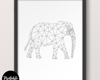 Geometric elephant | Etsy