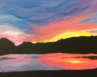 Items similar to Melted Crayon Art - Sunset Series I on Etsy