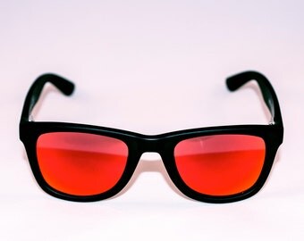 Red lens sunglasses | Etsy