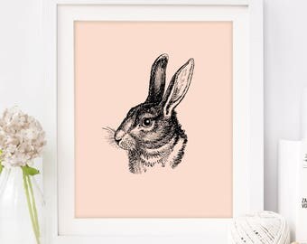 Rabbit art | Etsy