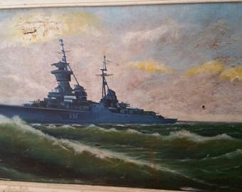 French Ironclad Navy Battleship Hoche 1895 Vintage Ship