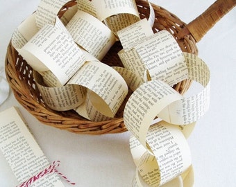 Unique book page garland related items | Etsy