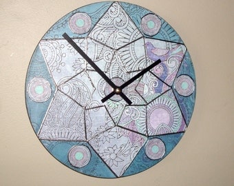 Stained glass clock | Etsy