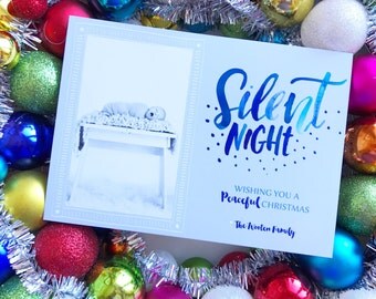 Silent night card | Etsy