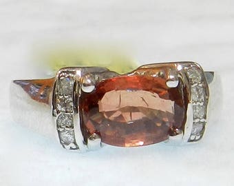 Orange sapphire ring | Etsy