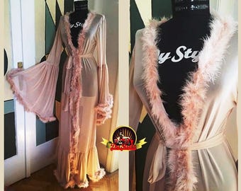 Marabou robe | Etsy
