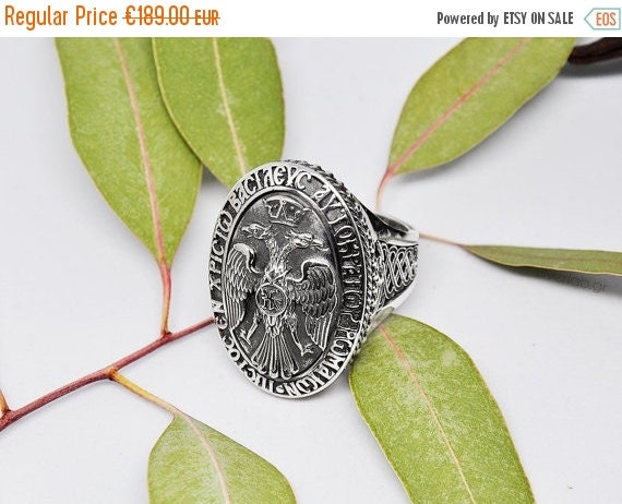 ON SALE Double Headed Imperial Eagle Ring by SilverLabCreations