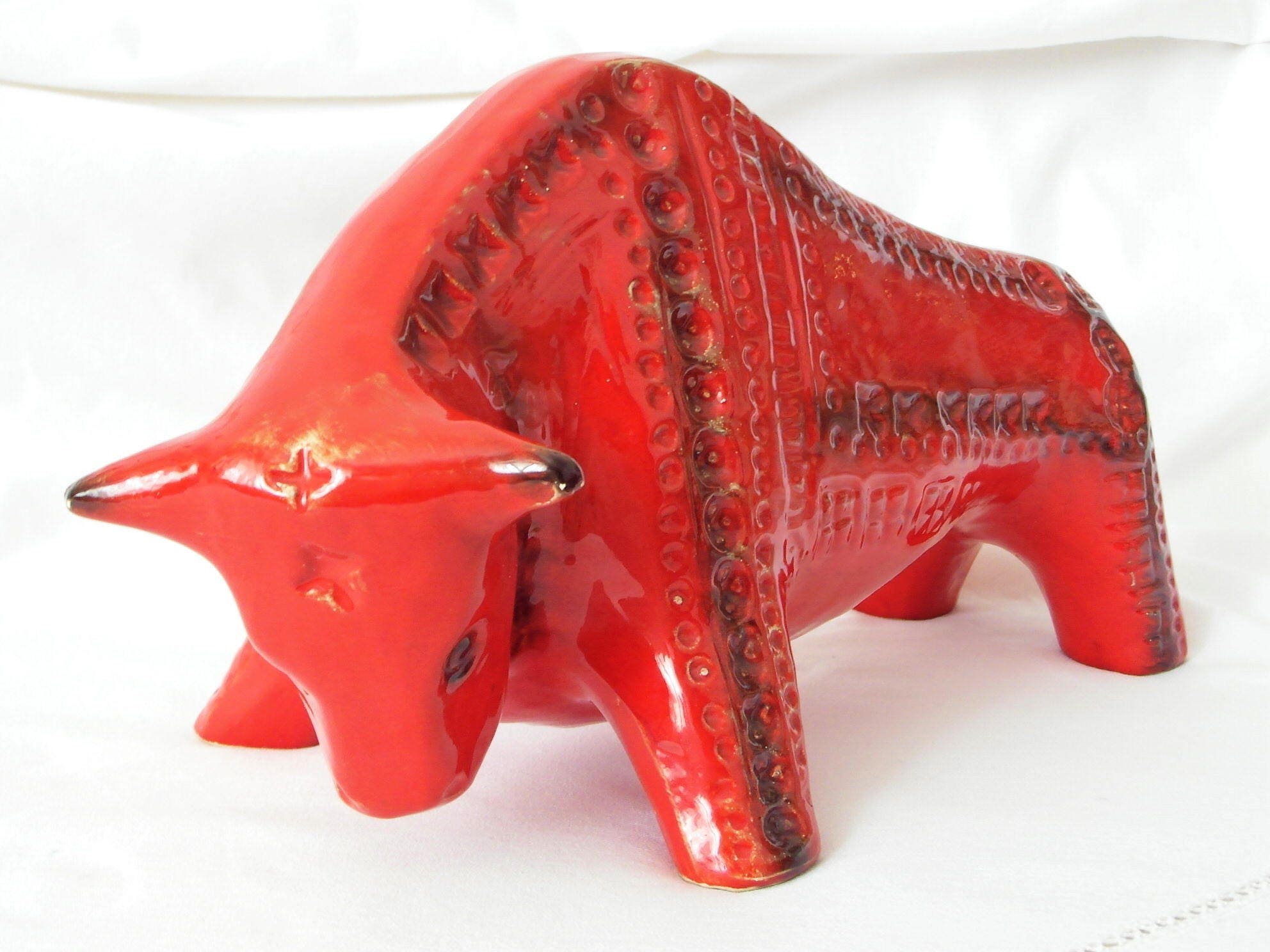 Bull Ceramic Original 1950s Design Model 79 red JEMA Holland