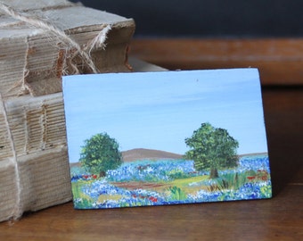 Bluebonnet painting | Etsy