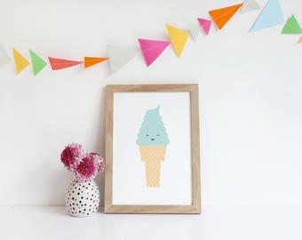Ice cream poster | Etsy