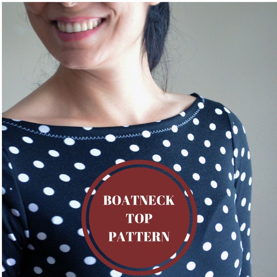 Boatneck top: Printable PDF sewing pattern for by DGPATTERNS