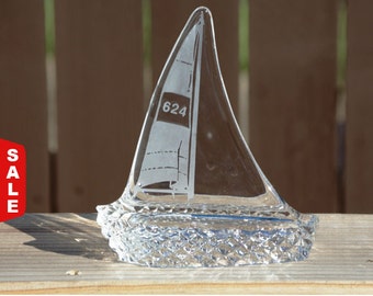 Glass sail boat | Etsy