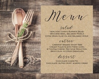 Menu place cards | Etsy