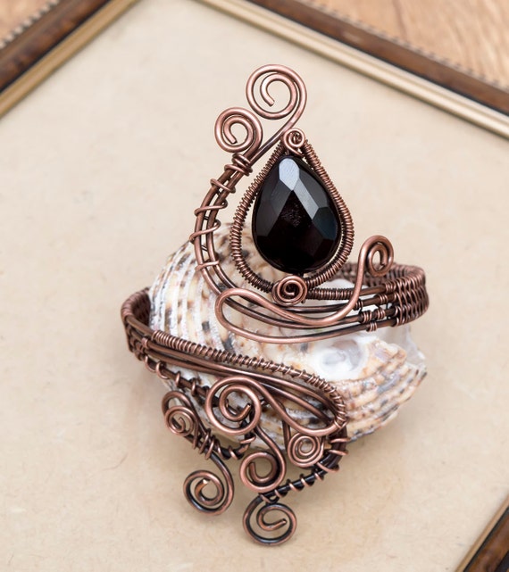 Antique Copper Wire wrapped bracelet.cuff bracelet. Handmade