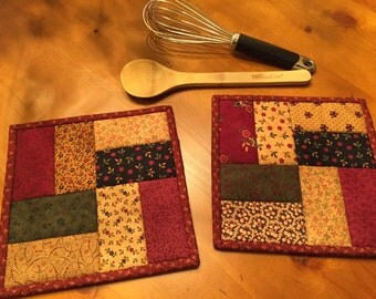 Patchwork pot holder | Etsy