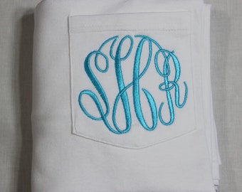 Unique monogram pocket tee related items | Etsy