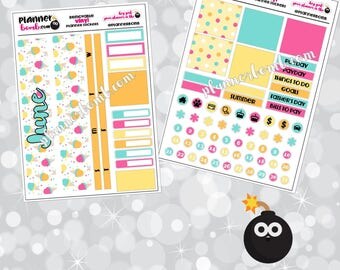JUNE MONTHLY KIT Monthly Planner Kit Flamingo Sticker June