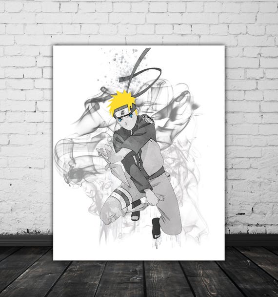 Naruto Art Anime Gift Japanese Watercolor Manga Art Naruto