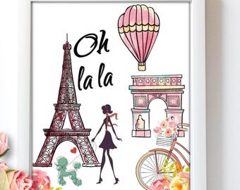 Eiffel tower poster | Etsy